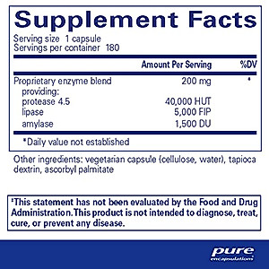 Pure Encapsulations Pancreatic VegEnzymes | Hypoallergenic Supplement for Carbohydrate, Lipid and Protein Digestion | 180 Capsules