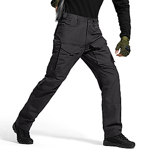 FREE SOLDIER Men's Cargo Pants,Tactical Pants for Men Stretch,Durable Ripstop EDC Work Pants for Hiking (Black 30Wx30L)