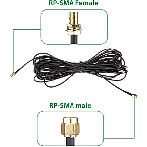 JOINSI 5-Pack 10ft WiFi Antenna Extension Coaxial Cable RP-SMA Male to RP-SMA Female for WiFi LAN WAN Router Bridge Antenna Security IP Camera Signal Booster Repeater Wireless Network Card Adapter