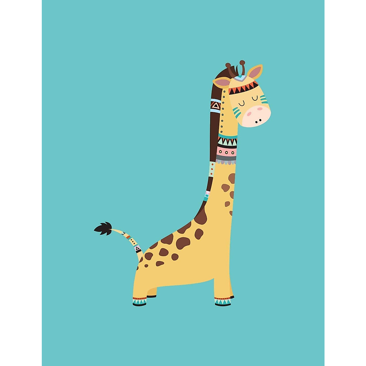 Tribal Safari Nursery Prints - Boho Nursery Art Print Set of 4 - Lion, Elephant, Zebra & Giraffe - Multiple Sizes