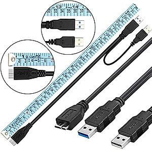 SAITECH IT 1 feet USB 3.0 Dual Power Y Shape 2 X Type a to Micro B high Speed Upto 5 Gbps Data Transfer Cable for External Hard Drives