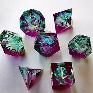 Colcolo Polyhedral with Sharp Lightwheigt 7-8 D10 D% D12 D20 Set for Conscious Role Playing
