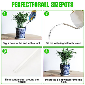 4pcs Plant Watering Globes, Watering Globes Glass Rainbow Clear Self Watering Bulbs for Plants Watering Bulbs Automatic Plant Waterer for Indoor Outdoor Plants Flowers Garden Water Device