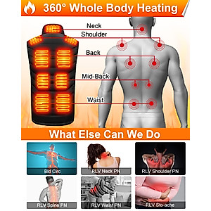 MBVOICO Heated Vest for Women Men - Electric Warming Vest with 11 Heat Zones Unisex Heating Clothing (Medium)