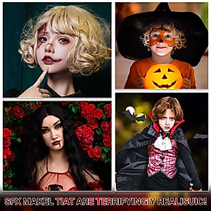 Halloween Makeup Liquid Latex SFX Makeup Kit Special Effects Makeup with Face Body Paint, Makeup Glue, Washable Fake Blood, Scar Wax, Paint Brushes for FX Clown Cosplay Costume Halloween Deco