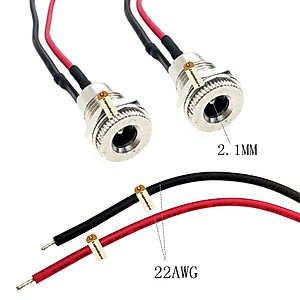 Lsgoodcare 10Pack 5.5 x 2.1 MM 10A DC Power Jack Socket Dc-099 30V Threaded Female Mount Connector Adapter with 3.94Ich 18Awg Cable