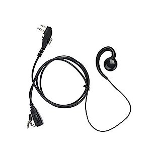 KS K-STORM Ear Hook Earpiece Headset with Mic Compatible with Hytera PD550 PD562 TD500 TD562 Two Way Radio，PU Material, Black
