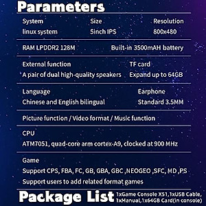 X51 Handheld Game Console 5.0 inch Pro Retro Games Consoles Classic Video Games Built-in Preinstalled Rechargeable Battery Portable Style Gaming Consoles 64GB Blue Red