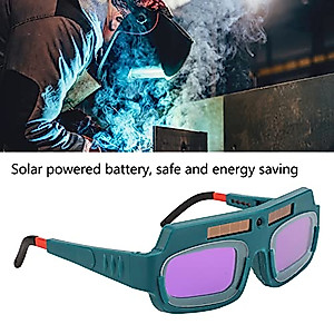 Asixxsix Solar Auto Darkening Welding Goggle, Welder Safety Protective Arc Welding Glasses Helmet Auto Dimming Glasses Protect Eyes from Piercing Block Welding Slag and Prevent Splashing