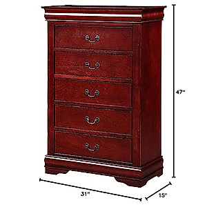 ACME Furniture Louis Philippe Chest, Cherry, One Size