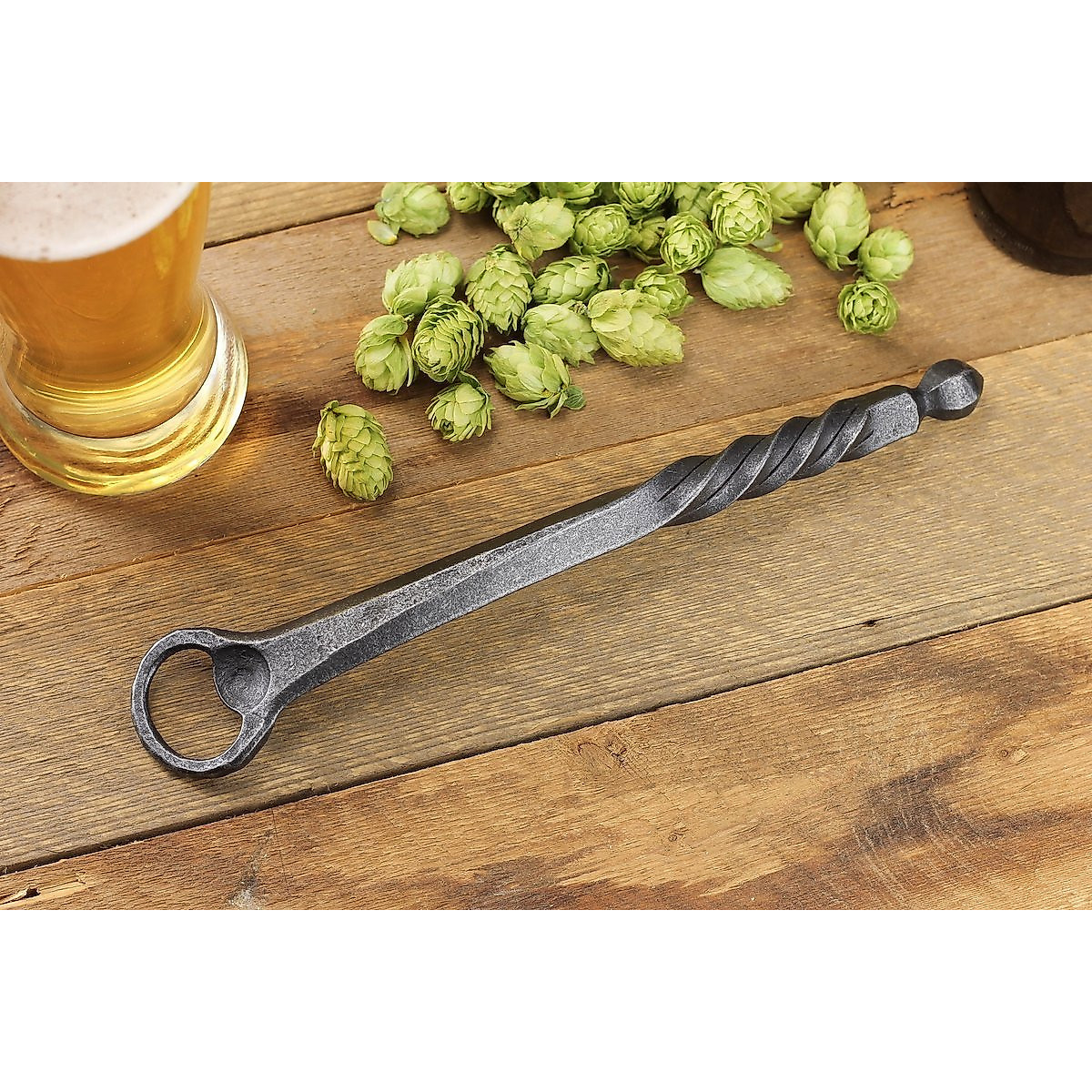 Bottle Opener - Black Dog Ironworks | Beer Opener, Hand Forged Iron Git for Men | Cool Gift for Him, Groomsmen, or Fathers Day | Legendary