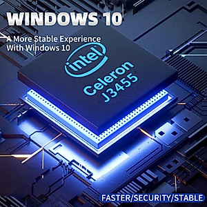 Mini PC Windows 10, Mini Desktop Intel Celeron J3455 6GB DDR4, 128GB SSD, Mini Computer with Dual LAN Ports, Dual HDMI, 5 USB3.0, 2.4G/5G WiFi, BT 4.2