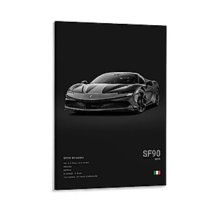 Car Poster Ferrari F40 Supercar Posters Racing Car Canvas Wall Art For Boy's Bedroom SuperCar Wall Decor Frame-style 12x18inch(30x45cm)