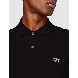 Lacoste mens Classic Long Sleeve Pique Polo Shirt, Black, Large US