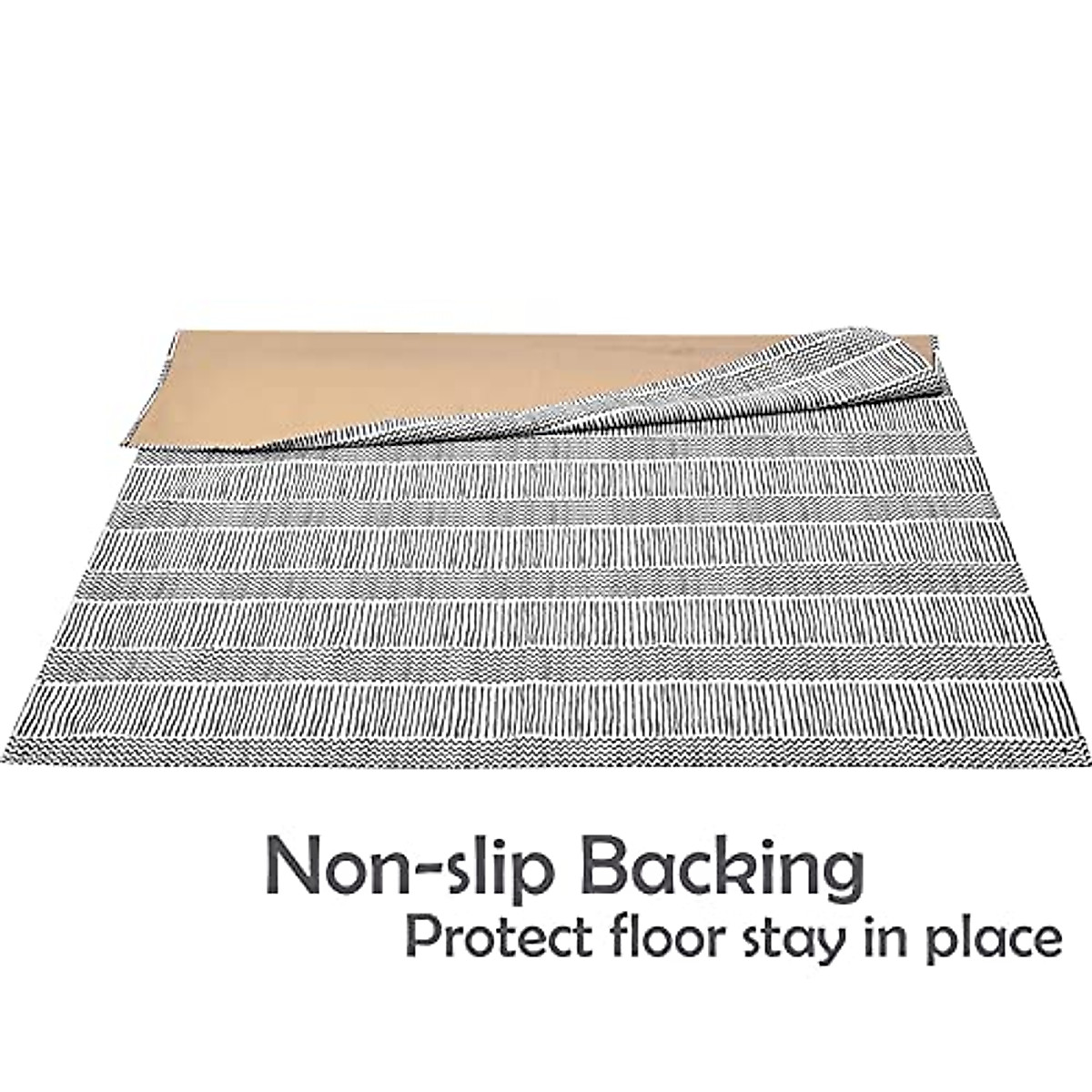 Splat Mat for Under High Chair/Arts/Crafts, Triluby 51" Waterproof Non Slip Food Splash Mat for Eating Mess, Washable Weaning Mat Reusable Spill Floor Protector (Stripe)