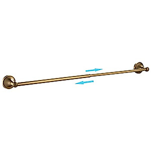 Leyden Antique Towel Bar,Adjustable Towel Holder Rod Brass Bathroom Accessories Expandable 15.2 to 27.8 Inch Vintage Wall Mount
