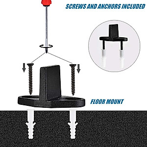 Homode Barn Door Floor Guide, 2 Pack Sliding Door Bottom Guide Floor Mount, Simple Design T Shape Guide, Heavy Duty Metal Hardware, Matte Black