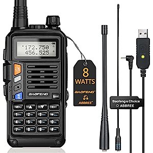 BaoFeng UV-S9 Plus 8W High Power 2200mAh Large Battery Tri-Power Portable Two-Way Radio with 15.1Inch 771 Antenna