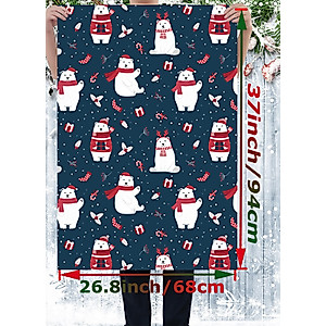 U'COVER Christmas Wrapping Paper for Kids Boys Girls 6 Large Sheet Gift Wrapping Paper for Women Men Christmas Dinosaur,Bear,Llama Sloth Xmas Holiday New Year Wrap Paper Folded Flat 27 * 37inch
