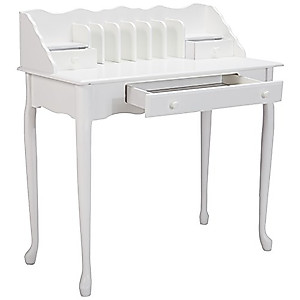 Monarch specialties , Traditional Desk, Solid Wood, Antique White, 36"L