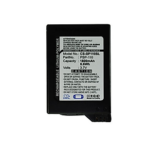 Cameron Sino Battery for PSP-1000, PSP-1000G1, PSP-1000G1W, PSP-1000K, PSP-1000KCW, PSP-1001, PSP-1004, PSP-1006 PN: PSP-110 1800mAh / 6.66Wh