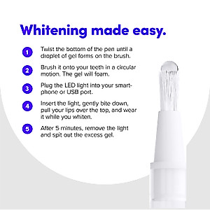 SmileDirectClub Teeth Whitening Kit with LED Light - 9 Pack Gel Pens - Professional Strength Hydrogen Peroxide - Pain Free and Enamel Safe - Up to 9 Shades Whiter in 1 Week