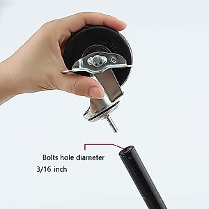 Pusalxl 3-Inch Casters,Shelving Wheels, Wire Shelving Replacement Wheels Set of 4, Threaded Stem Rubber Casters (Screw Diameter 3/16"- 20, Length20mm) for Wire Shelves Rack Legs with 3/4" Posts