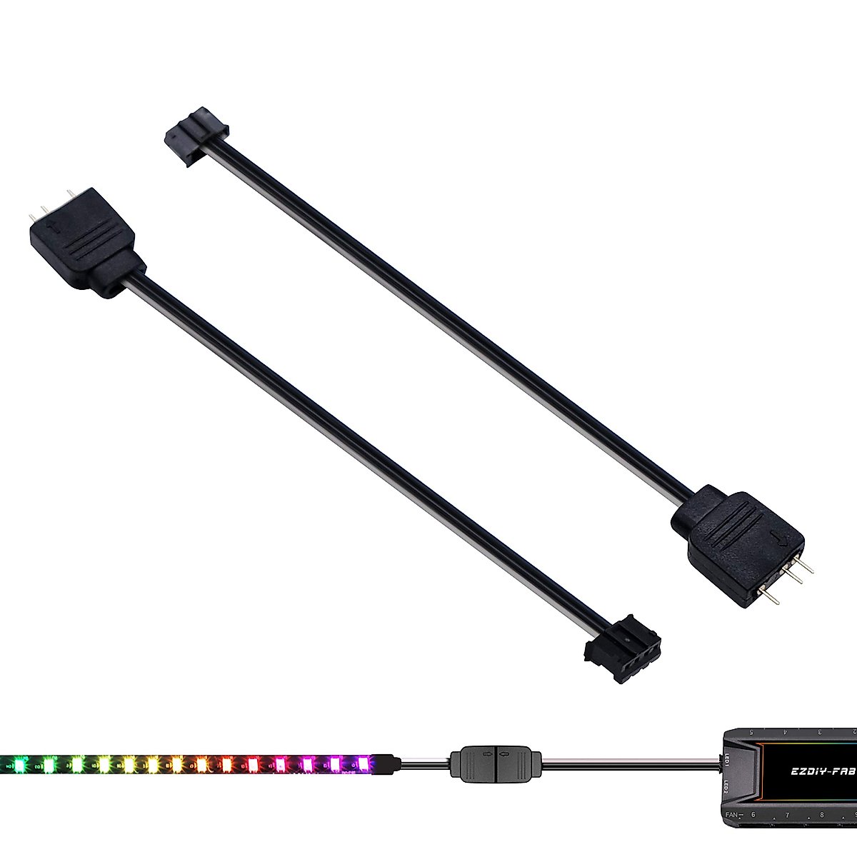 EZDIY-FAB LED Port Adapter fo rEZDIY-FAB HUB-X, Compatible with 3 Pin ARGB Devices