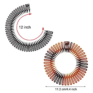 PENTA ANGEL Stretch Hair Combs 6Pcs Flexible Plastic Full Circular Circle Comb Headband Hair Wrap Holder Hairband for Women (Classic Style)