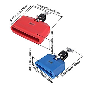 Yibuy 2 Pieces Plastic Percussion Drum Jam Block Musical Instrument Kit Applicable to All Kinds of Scrubbing Racks and Through Drum Supports