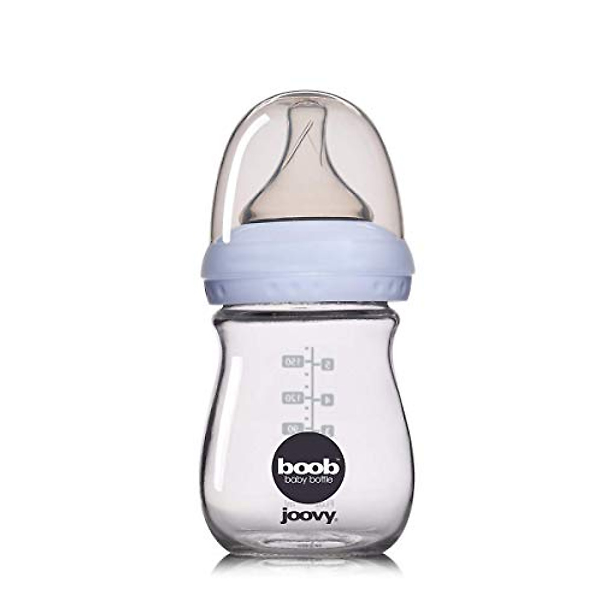 Joovy Boob Glass Bottle & Sleeve, Blue, 5 Ounce
