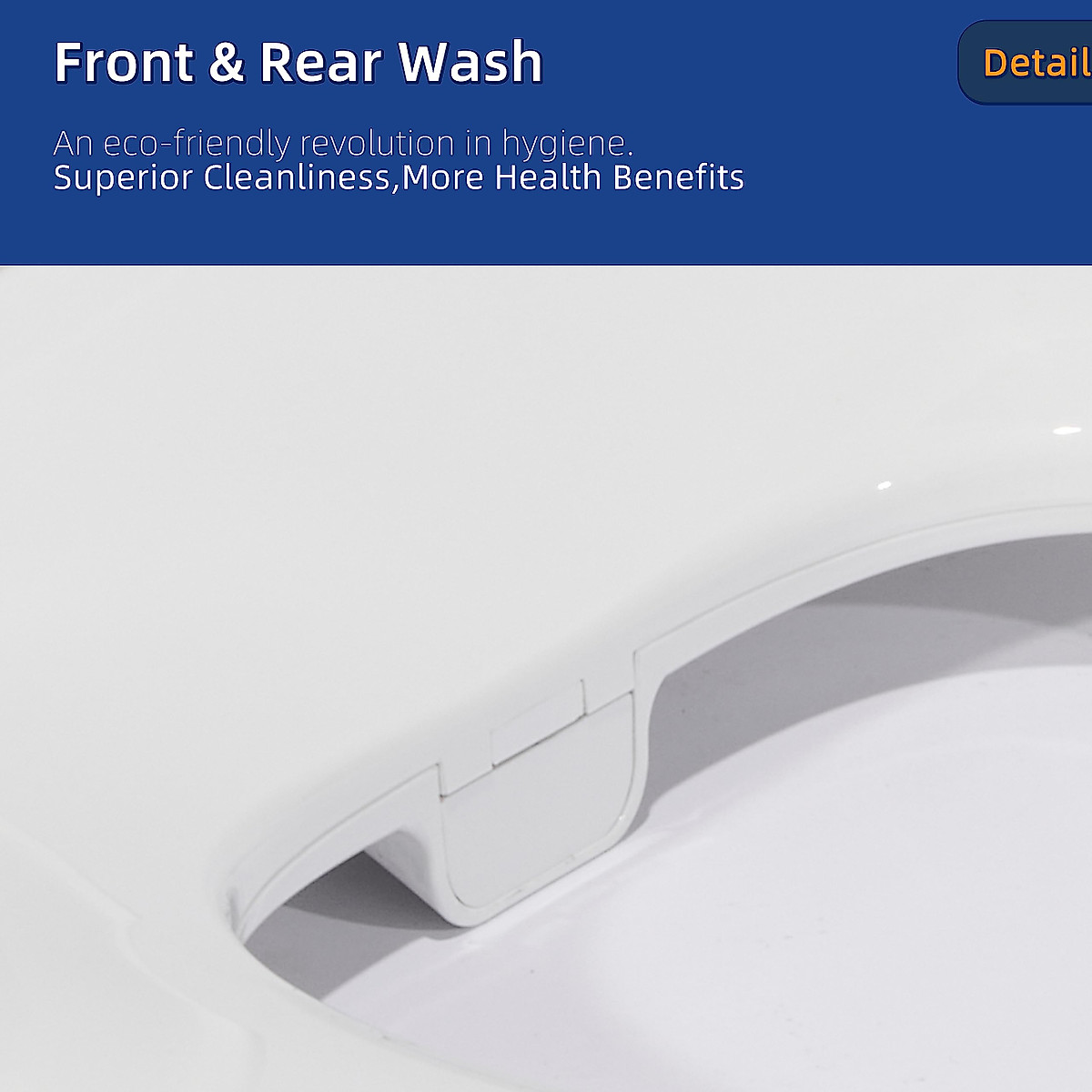 Ridgesun Bidet Toilet Seat Non-Electric Swash Ecoseat, Fits Elongated Toilets, White - Dual Nozzle System, Bidet with Easy Installation NO professional