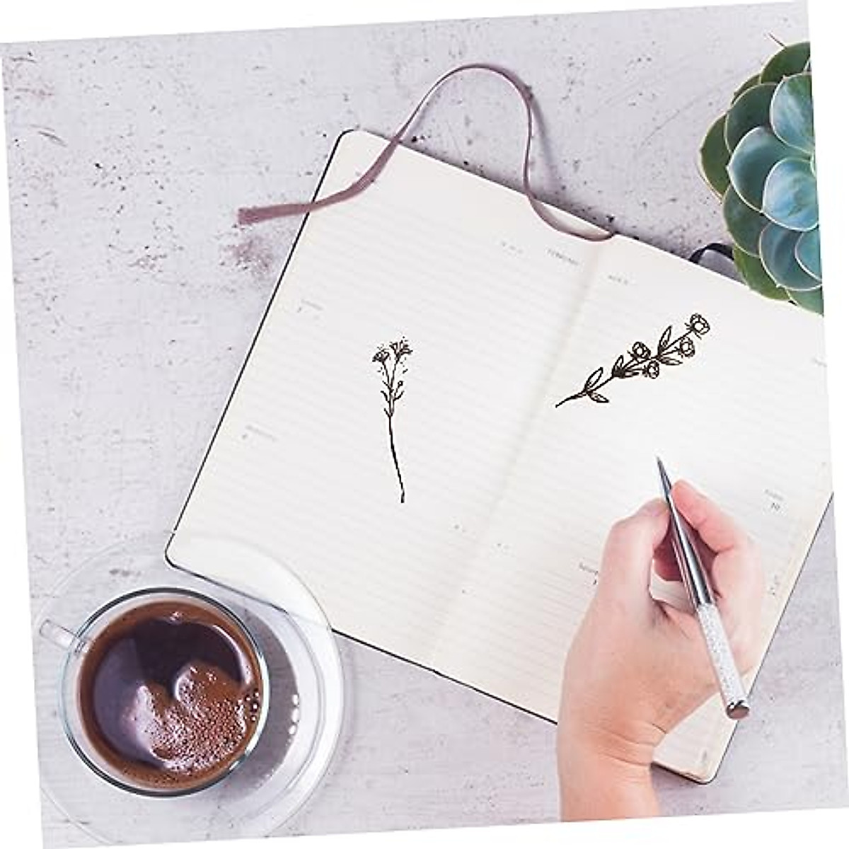 COHEALI 1 Set Seal Letter Decor Stampers for Antique Decor Flower Plant Stamp Stamper Plant Vase Wooden Seal DIY Seal Diary Stamp Retro Vase Stamp Mini Botanical Pattern