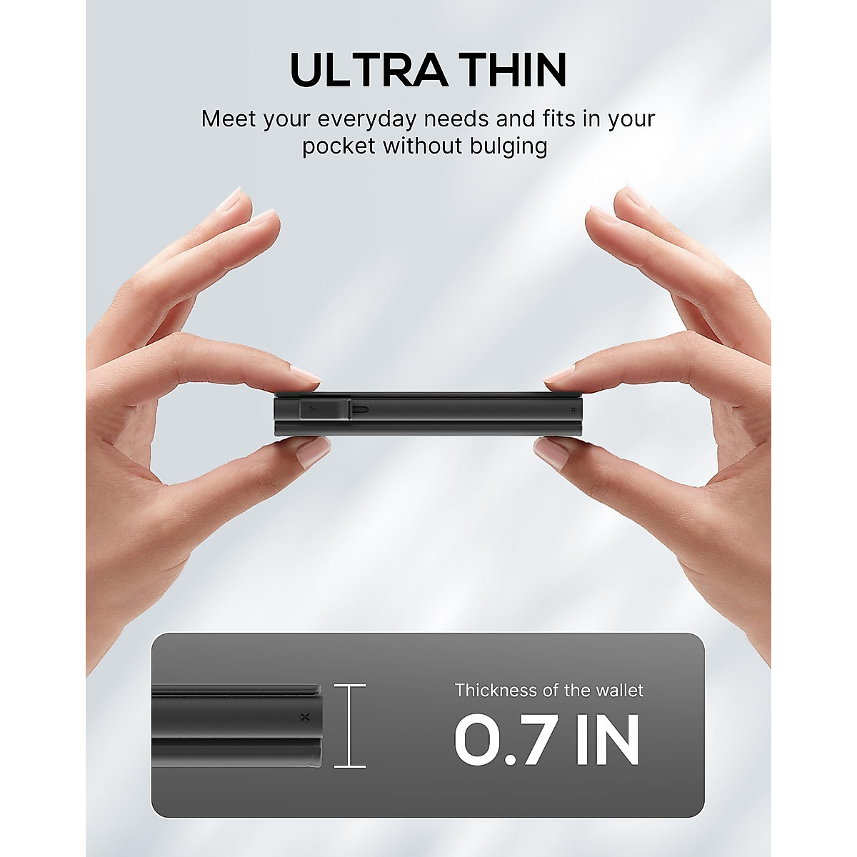 Mens Wallet Card Holder - Smart Wallet for Men, Pop Up Card Case, Top Grain Leather, RFID Blocking, Slim, Minimalist, Ultra Thin, Front Pocket, 9-14 Card Capacity | ID Window | Cash Slot (Black)