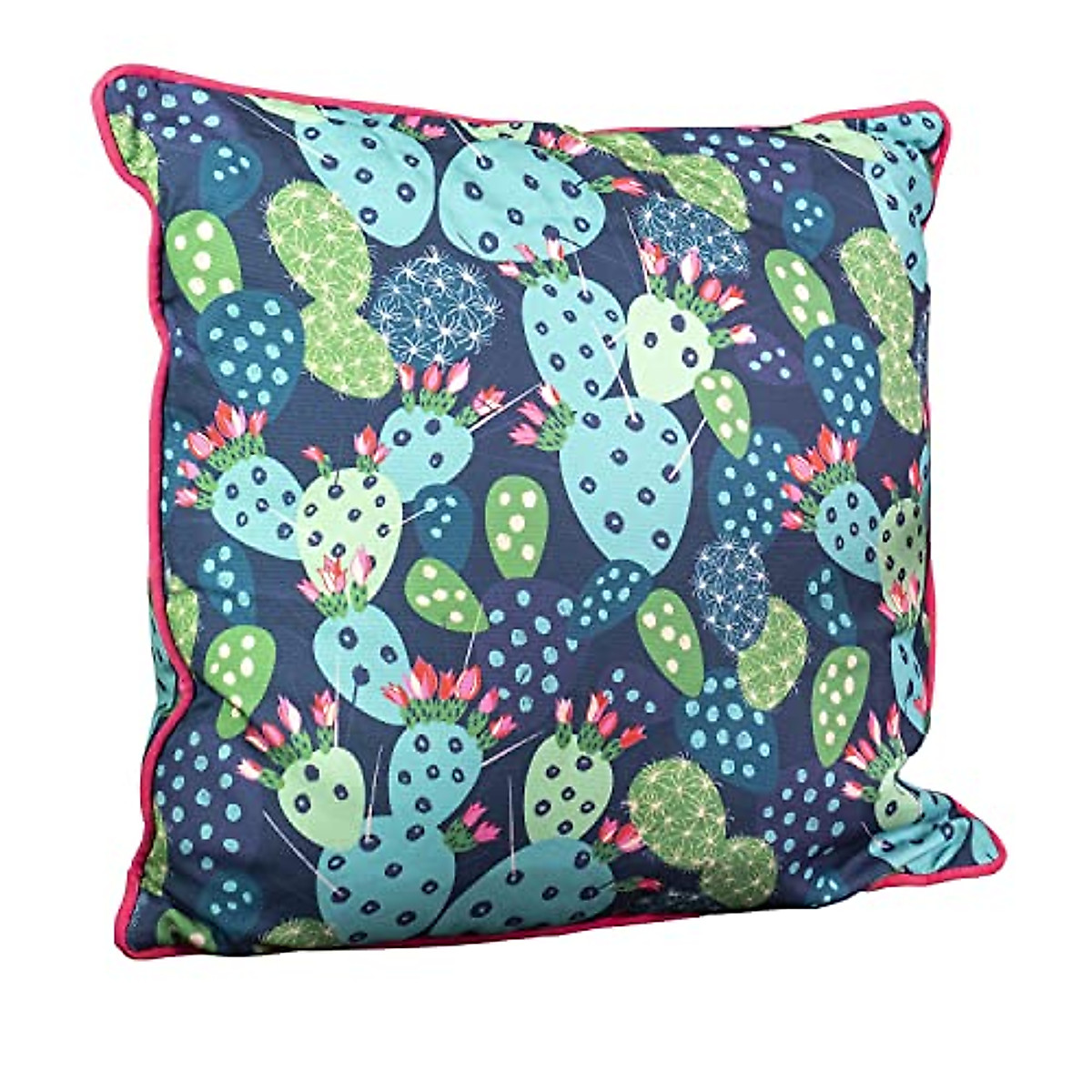 Sun-Ray 214009 Seat Cushion with Flame Retardant Filling, Green/Pink