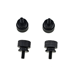 Hahiyo Anodized Aluminum Thumbscrews 6#-32 Thread Size Large Knurled Head Cage Mounts Hand Tighten Easy to Grip and Turn Not Damage Inside Sturdy, Black 10pcs (2021033103-Thumbscrews)