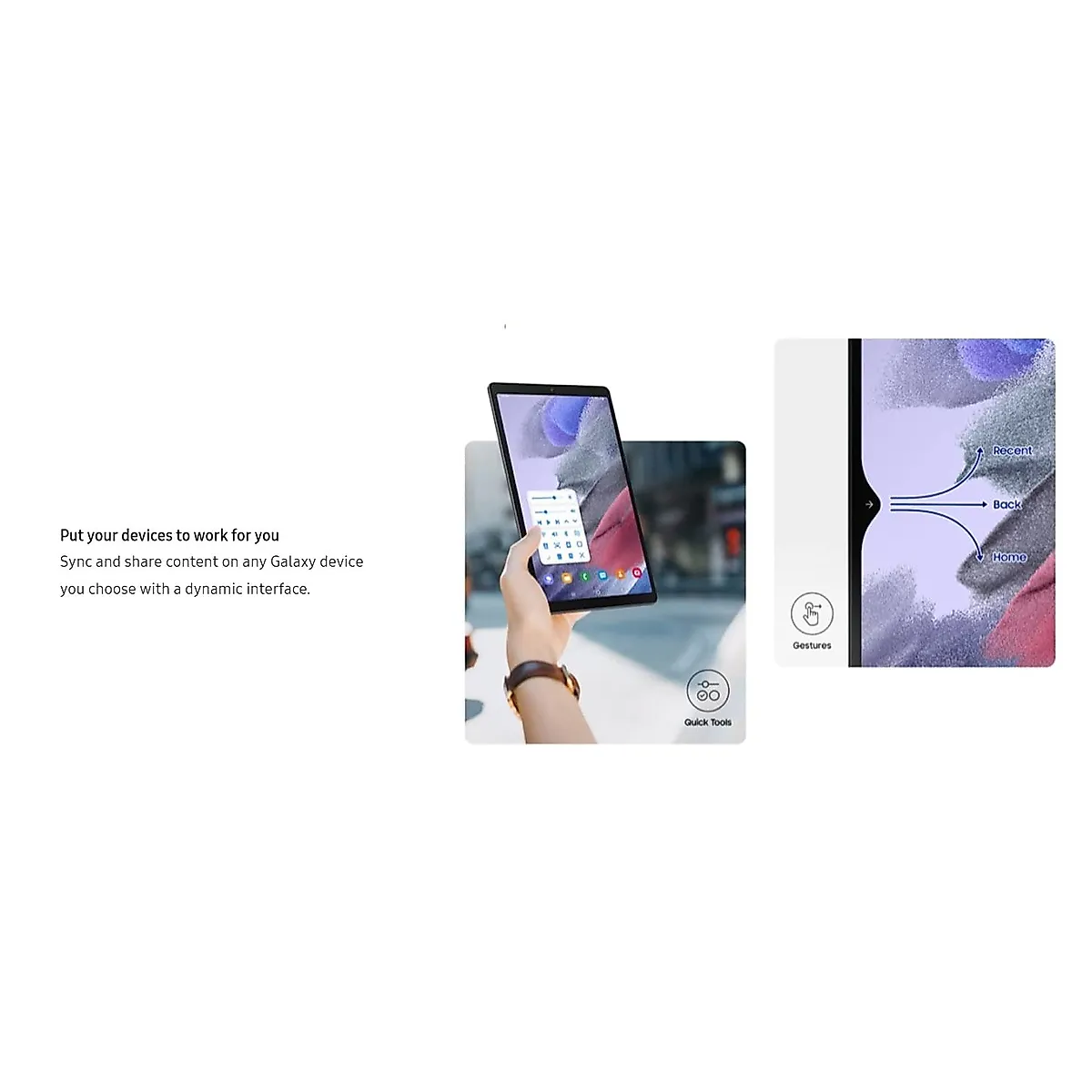 Samsung Galaxy Tab A7 Lite 8.7" (32GB, 3GB) Wi-Fi Only Android Octa-core Tablet, US Model SM-T220 W/Folding Smart Cover Leather Case (Silver) (Renewed)