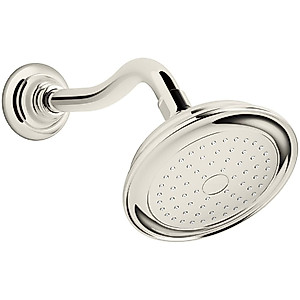 KOHLER K-72773-SN Artifacts Single-function 2.5 gpm showerhead with Katalyst spray, Less Showerarm and Flange, Vibrant Polished Nickel,0.5"