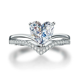 SISGEM 10K 14K 18K Solid Gold Heart Cut Engagement Rings for Women,Heart-Shaped Halo Solitaire Moissanite Curved Rings Wedding Engagement Anniversary Promise Bridal Bands with Engraved Name (10K Gold)