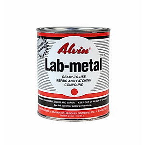 Alvin 24 oz Lab Metal & 16 oz Lab Solvent Kit Putty Dent Filler & Patching Compound Epoxy