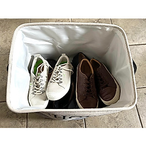 Shoe Storage Bin and Organizer for Hallway, Entryway or Mudroom. Space saver for many pairs of footware to store in one stylish container.