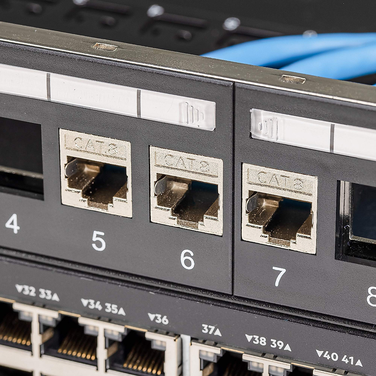 kwmobile Keystone Module Jacks - 6 Piece CAT-8 Shielded Keystone Jack RJ45 Cat 8 Ethernet Module 40 Gbit with Shielded Metal Housing