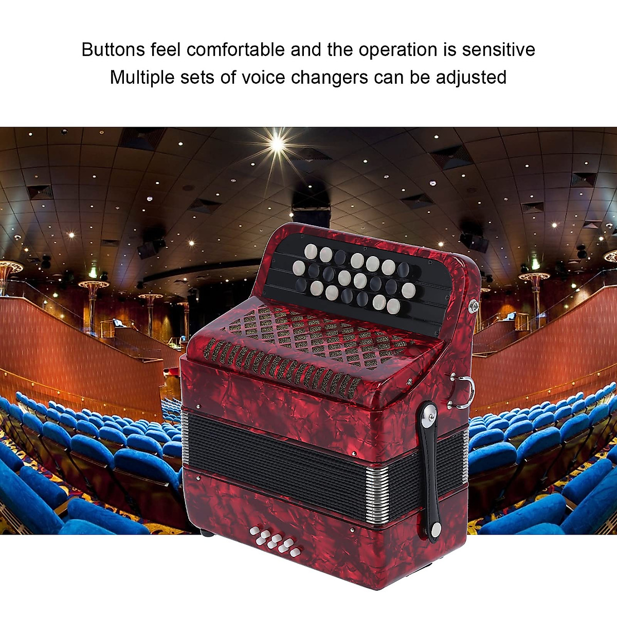 Xiuganpo Kids Accordion, Professional Accordian Keyboard Instruments 22 Key 8 Bass Piano Accordion for Music Lovers Educational Musical Instrument for Students, Beginner Accordion(#1)