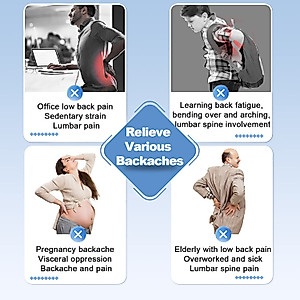 NEWMEIL Heated Lumbar Support Pillow for Chair, Heated Lumbar Pad for Back Pain Relief, Heating Pad for Car, Office Chair with Time Setting and Different Heating Level