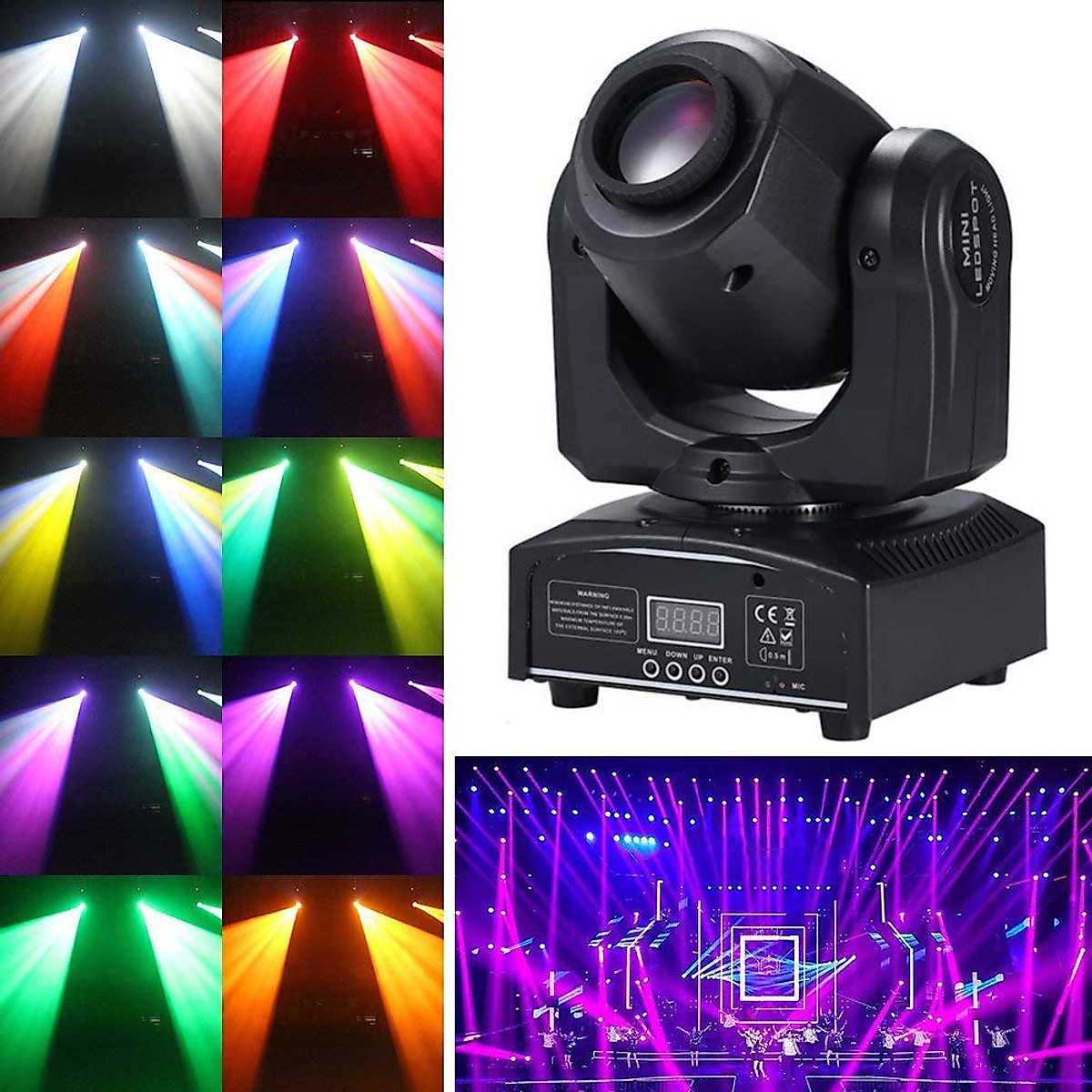 Tomshine Moving Head 15 colours and 8 gobos DJ Lights 9 / 11 Channel 30W LED Stage Light with colours mix for Party Disco DJ Show KTV