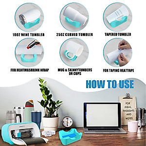 Cup Cradle for Crafting Supplies with Felt Edge Squeegee and Tape Measure Silicone Cup Cradle Built-in Slot for Applying Vinyl Decals Anti-Skidding Supports Tumbler Cradle for Epoxy