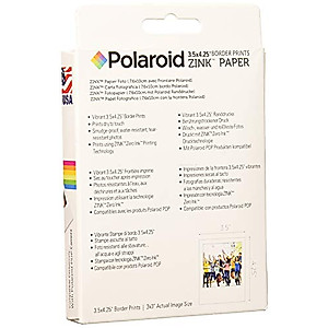 Zink Polaroid 3.5 x 4.25 inch Premium Zink Border Print Photo Paper (40 Sheets) Compatible with Polaroid POP Instant Camera & Polaroid 3x4 Printer