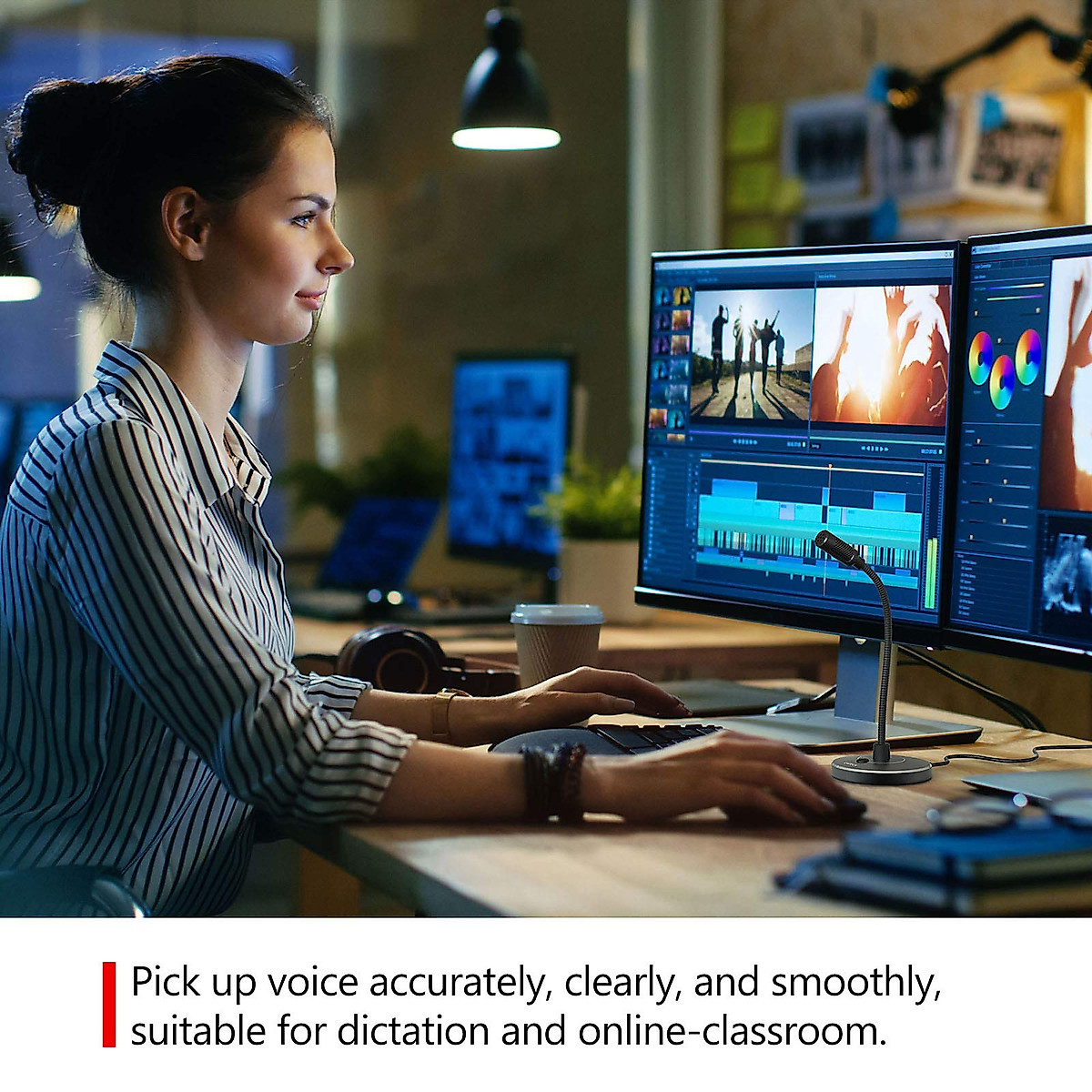 CMTECK USB Computer Microphone G009, Noise-Cancelling Recording Desktop Mic for PC/Laptop for Online Chatting, Home Studio, Podcasting, Gaming, Skype, YouTube with Mute Function(Windows/Mac)