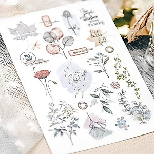 KSCRAFT Leaf Rub On Transfer Sticker Scrapbook Sticker Journal Sticker for Adult Sticker of Sewing Handicraft Decor Sticker for Card Making Diary Album DIY Art and Craft