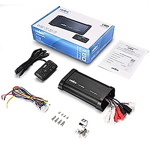 Water Resistant Bluetooth Marine 4 Channel Class A/B Amplifier Media Stereo on Boats UTV ATV Golf Carts and Cars